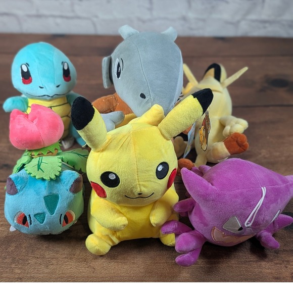 Toys | Pokemon Plush Lot Pikachu Squirtle Bulbasaur Stuffed Animal Toy ...